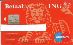 Bank Card: Betaalpas ING (ING Bank, NetherlandsCol:NL-MS-0011.06