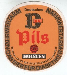 Flaschenetikett: Holsten Diät Pils (Holsten-Brauerei AG, Deutschland ...