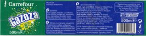 Drink Label: Carrefour, Gazoza (Marinopoulos S.A., GreeceCol:GR-SODA-001047