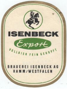 Drink Label: Isenbeck Export (Brauerei Isenbeck, Hamm, Germany, Federal ...