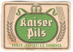 Drink Label: Kaiser Pils (Kaiser Brauerei, Hannover, Germany, Federal ...