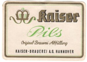 Drink Label: Kaiser Pils (Kaiser Brauerei, Hannover, Germany, Federal ...