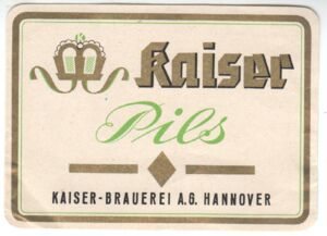 Drink Label: Kaiser Pils (Kaiser Brauerei, Hannover, Germany, Federal ...
