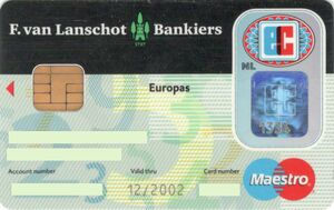 Bank Card: F. van Lanschot Bankiers ec 11-98 (F. van Lanschot Bankiers ...