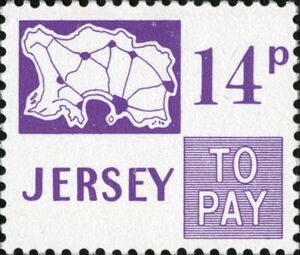 Stamp: Figures: 14p (Jersey(Postage Due Series 1971-1975: Numerals and ...