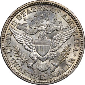 コイン: 25 Cents / Quarter (Barber) (アメリカ合衆国(A09-25セント(0.25ドル)(1796〜1930 ...