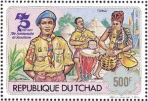 Stamp: Scouts from Chad (Chad(75th Anniversary of Scouting) Mi:TD 914