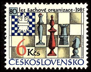 Stamp: 80th Anniversary of Czechoslovak Chess Organisation ...