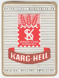 Etiqueta de bebida: Karg Hell (Brauerei s. Karg, Heimenkirch ...