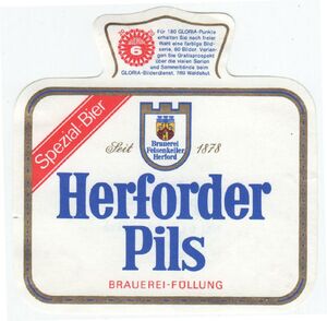 Flaschenetikett: Herforder Pils (Herforder Brauerei GmbH & Co. KG, Deutschland ...
