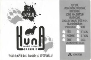 Drink Label: Imperial Kuna (Domácí pivovar Kuna Brandlín, Czech ...