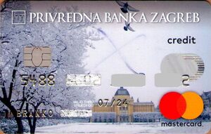 Bank Card: PBZ-Mastercard (Privredna Banka Zagreb, CroatiaCol:HR-MC-0017