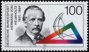 Stamp: Helmholtz, Eye and Colour Triangle (Germany, Federal RepublicMi ...