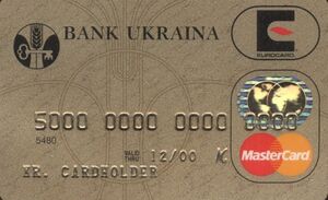 Bank Card: MasterCard Eurocard (Bank Ukraina, UkraineCol:UA-MC-0775