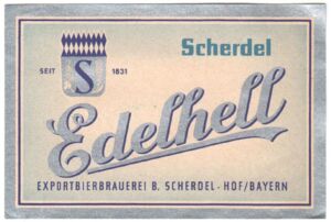 Drink Label: Scherdel Edelhell (Scherdel Bier GmbH & Co. KG, Germany ...