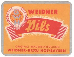 Drink Label: Weidner-Bräu Pils (Weidner-Bräu Hof, Germany, Federal ...