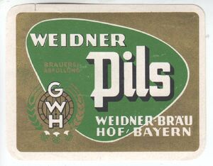 Drink Label: Weidner-Bräu Pils (Weidner-Bräu Hof, Germany, Federal ...