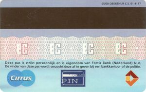 Bank Card: FORTIS BANK Europas ec 05-00 (Fortis, NetherlandsCol:NL-MS ...