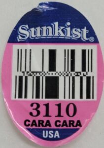 Fruit Sticker: Sunkist 3110 Cara Cara USA (United States of AmericaCol ...