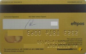 Bank Card: Eftpos (Commonwealth Bank, AustraliaCol:AU-MC-0030