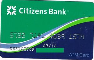 Bank Card: Citizens Bank (Citizens Bank, United States of AmericaCol:US ...