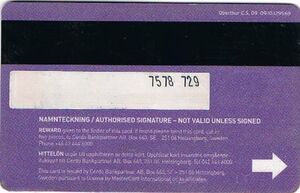 Bank Card: Maestro (Sparbanken Öresund, SwedenCol:SE-MS-0009