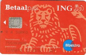 Bankkarte: Betaalpas (ING Bank, NiederlandeCol:NL-MS-0011.07