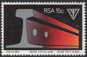 Stamp: 50th Anniversary of ISCOR (South AfricaMi:ZA 539,Sn:ZA 502,Yt:ZA ...