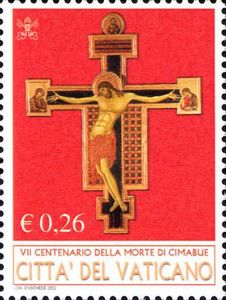 Stamp: Crucifix in the Church of the Holy Cross, Florence; Cimabue ...