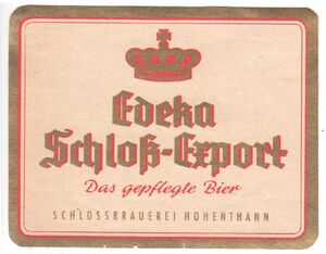 Drink Label: Edeka Schloss-Export (Hohenthanner Schlossbrauerei ...