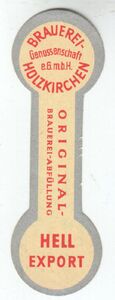Drink Label: Holzkirchen Hell Export (Brauerei Genossenschaft Holzkirchen, Germany, Federal ...