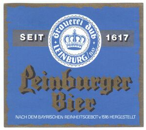 Drink Label: Leinburger Bier (Brauerei Bub Leinburg, Germany, Federal ...