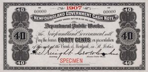 Banknote: 40 Cents (Newfoundland(1901-1908 Issue) Wor:P-A4s