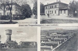 Postcard: Gruss vom Truppenübungsplatz Lager Lechfeld. Greetings from ...