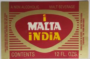 Drink Label: Malta India (India Brewery, Puerto RicoCol:PR-MALT-000001