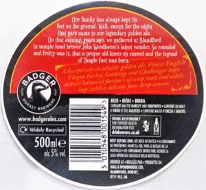 Drink Label: Badger Tangle Foot (Hall & Woodhouse Ltd., United Kingdom ...