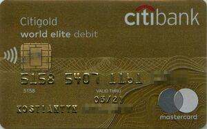 Tarjeta de Banco: Citigold World Elite Debit (Citibank, RusiaCol:RU-MC ...