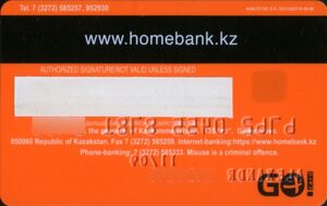 Bank Card: Kazkom (Kazkommertsbank, KazakhstanCol:KZ-MS-0001.02