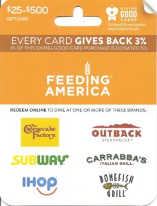 Gift Card: Feeding America (Giving Good Cards, United States of America ...