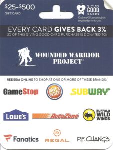 Gift Card: Wounded Warrior Project (Giving Good Cards, United States of ...