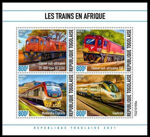 Stamp: Various Trains (Togo(African Trains (2021)) Yt:TG 8933-8936