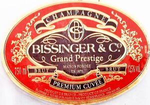 Drink Label: Bissinger Grand Prestige (Bissinger & Co, FranceCol:FR ...