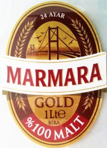 Flaschenetikett: Marmara Gold 100% Malt (Anadolu Efes Biracılık ve Malt ...