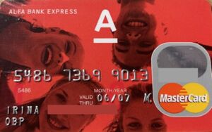Bank Card: Face (Alfa-bank, RussiaCol:RU-MC-1306.02