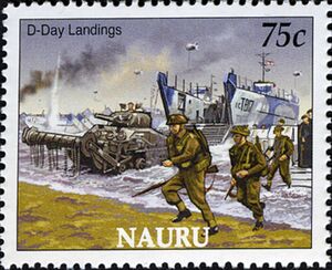 Stamp: Allied Landing in Normandy (Nauru(60th Anniversary of the End of ...