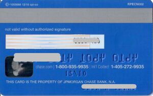Bank Card: Visa Debit (JPMorgan Chase Bank, United States of AmericaCol ...