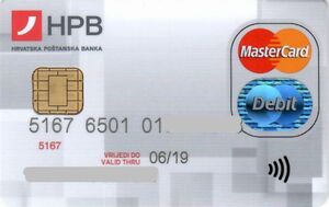 Bank Card: HPB-Mastercard (Hrvatska Postanska Banka, CroatiaCol:HR-MC ...