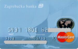 Bank Card: Zaba-Mastercard (Zagrebacka Banka, CroatiaCol:HR-MC-0019