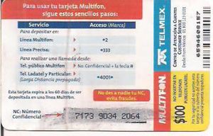 Phonecard: !Háblele (Multifon Telmex, Mexico(Telmex Services ...