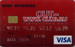 Bank Card: OUT - www.club.ru (Bank Avangard, RussiaCol:RU-VI-2104